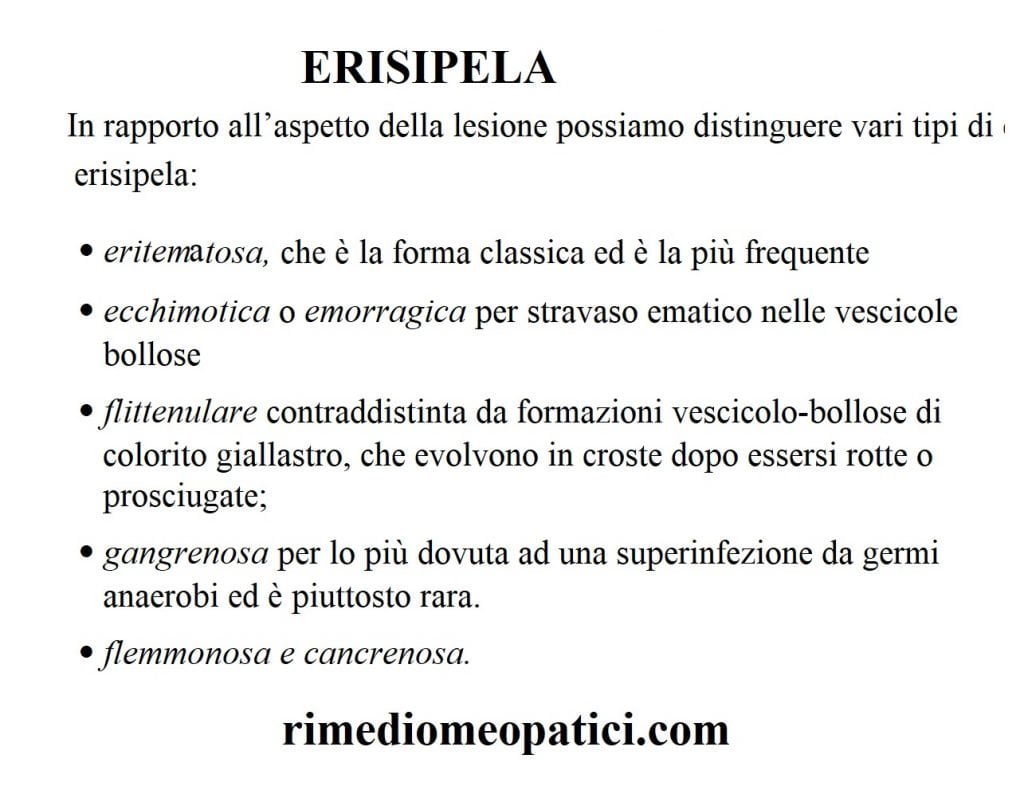 Erisipela, cura omeopatia, erisipela in omeopatia