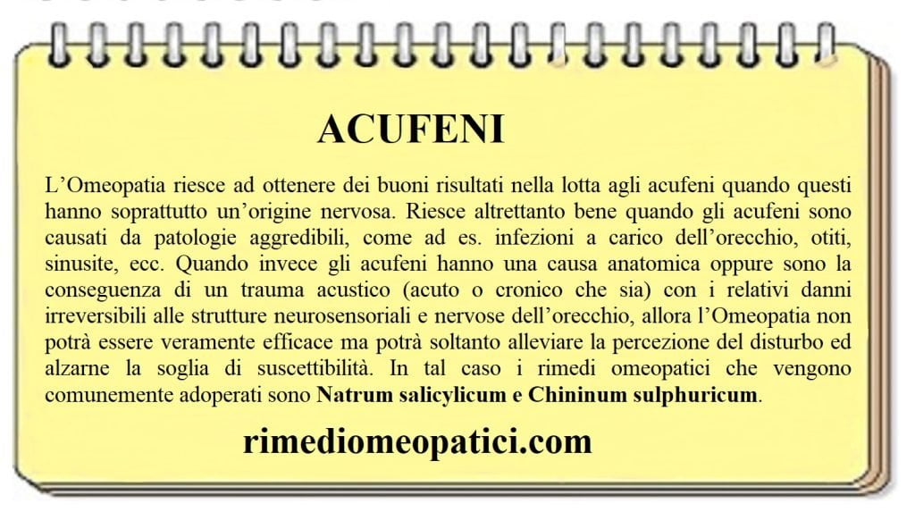 Acufene, acufeni in omeopatia, rimedi per acufene
